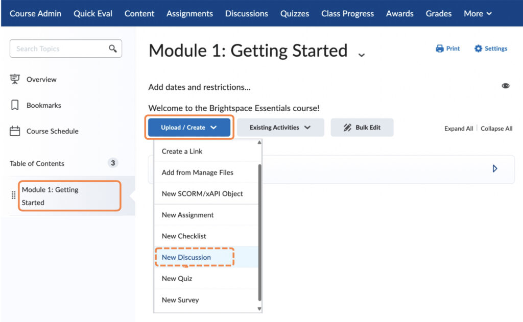 Online Discussions – Brightspace Essentials