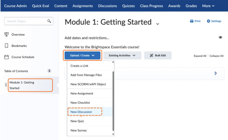 Online Discussions – Brightspace Essentials