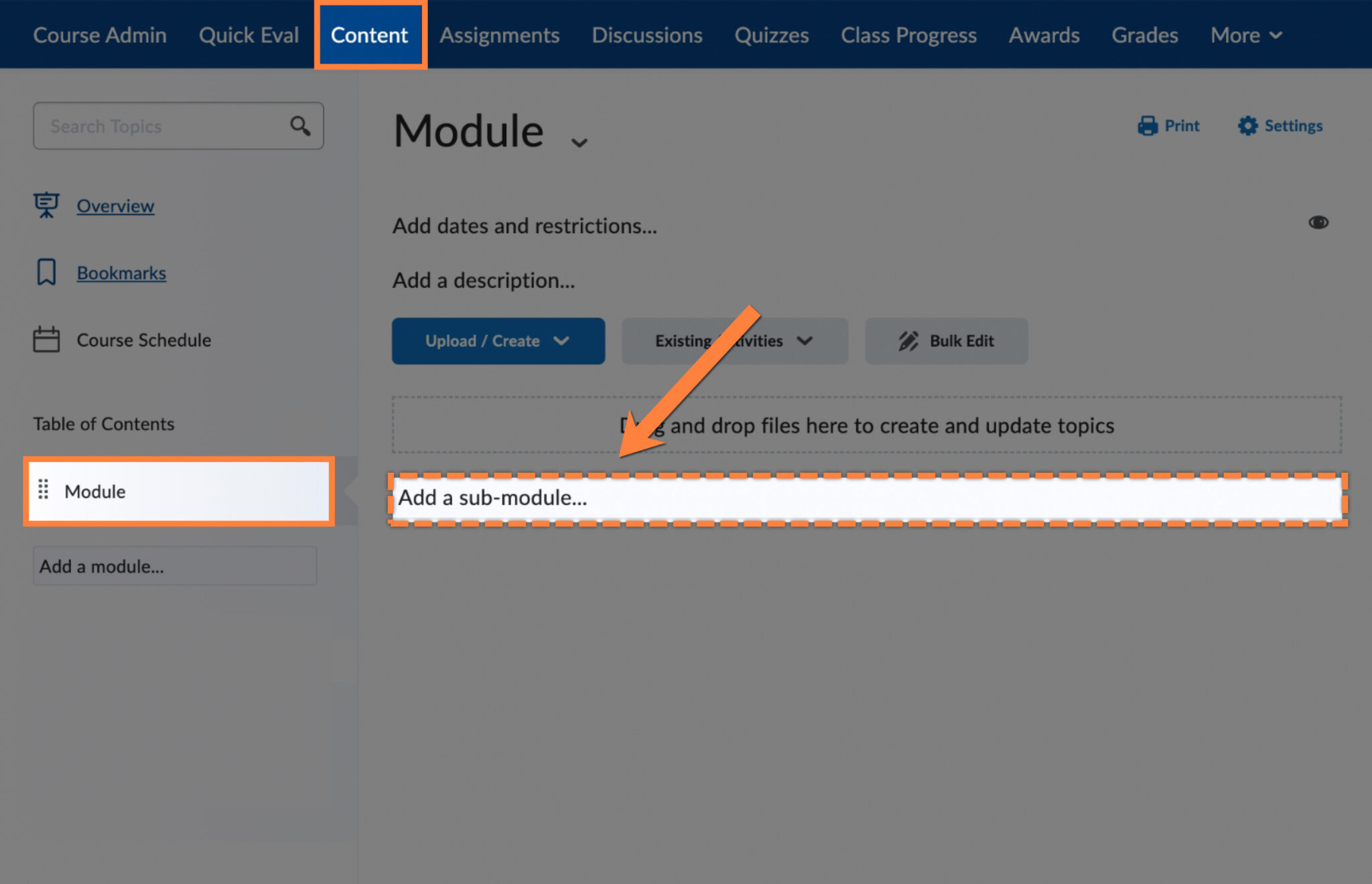 Course Content in Brightspace – Brightspace Essentials