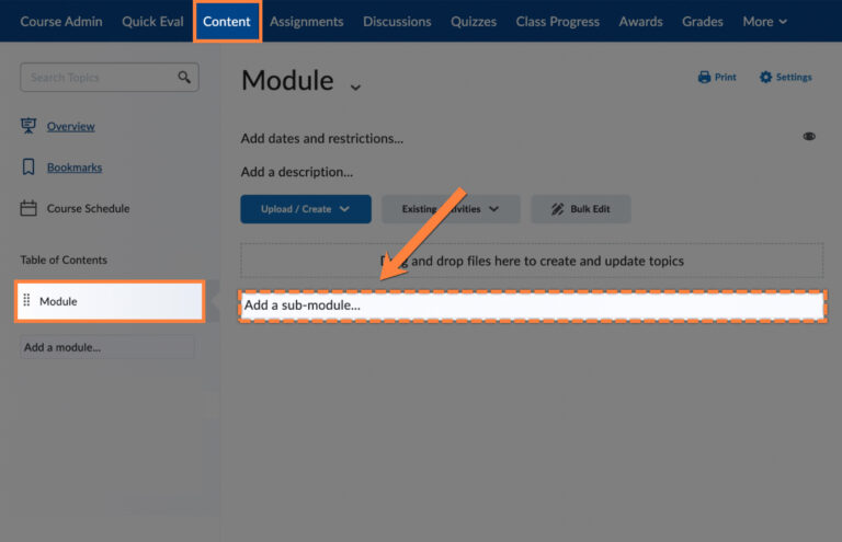 Course Content in Brightspace – Brightspace Essentials