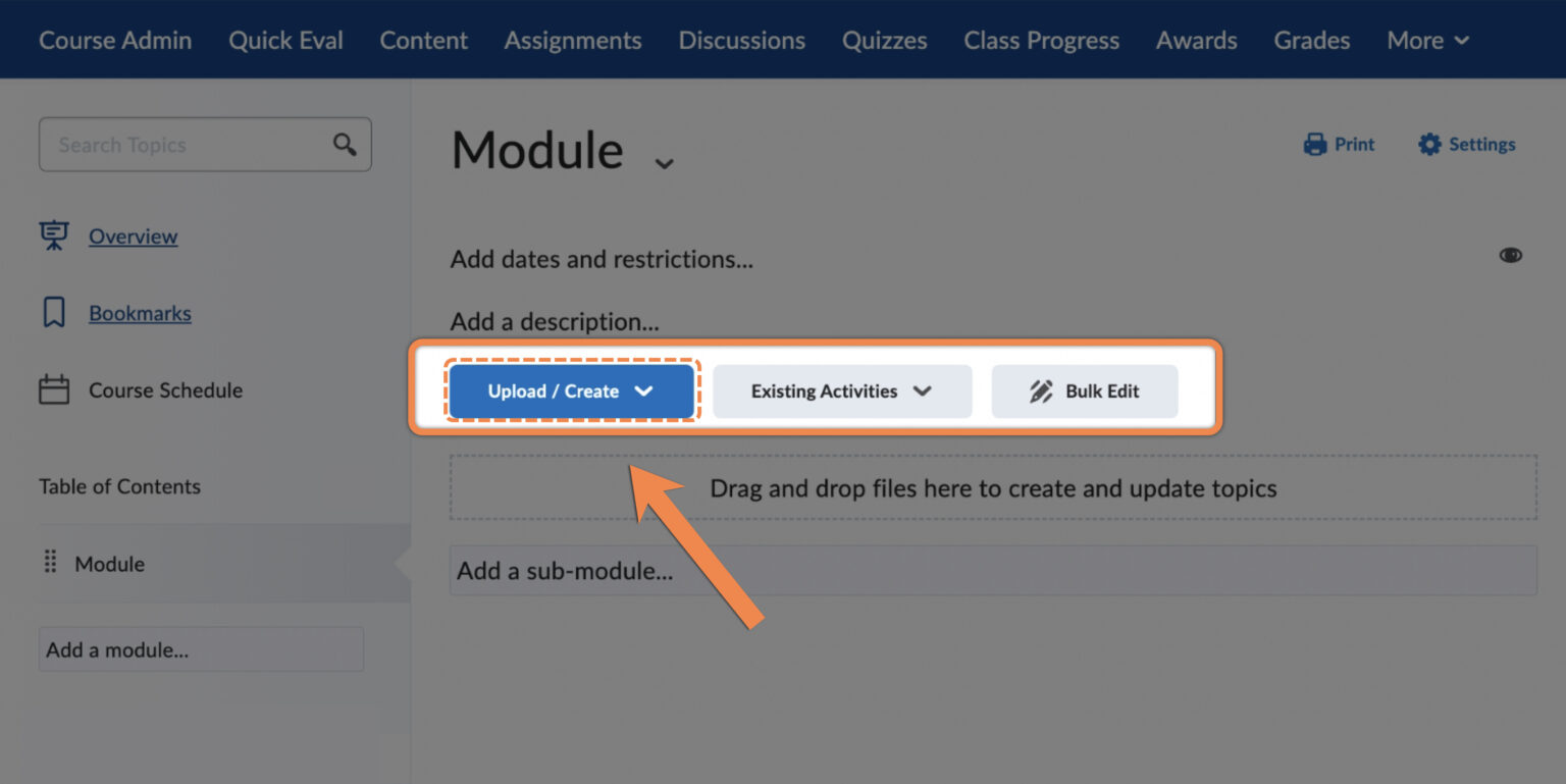 Course Content in Brightspace – Brightspace Essentials