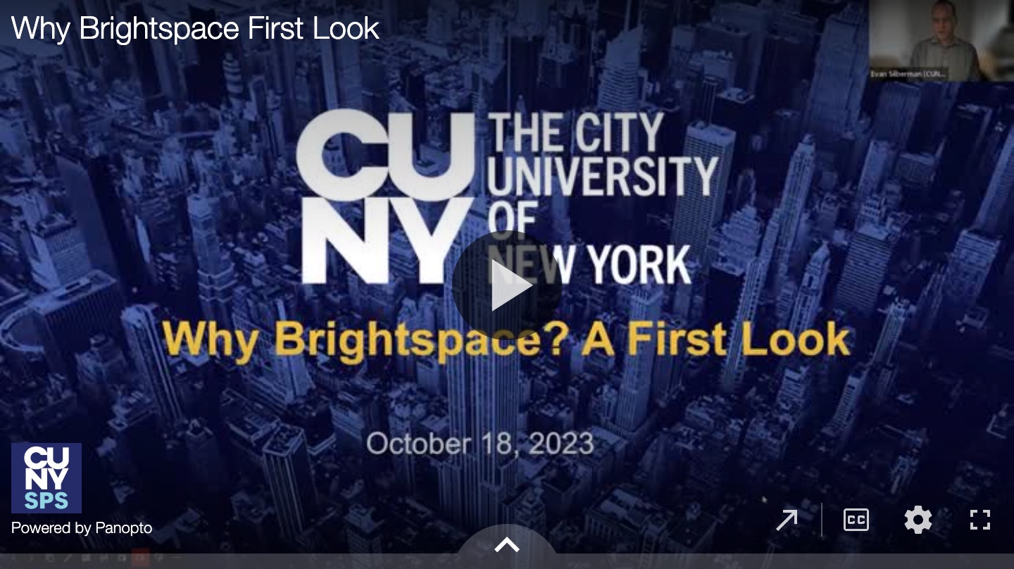 Brightspace – A First Look Oct. 2023