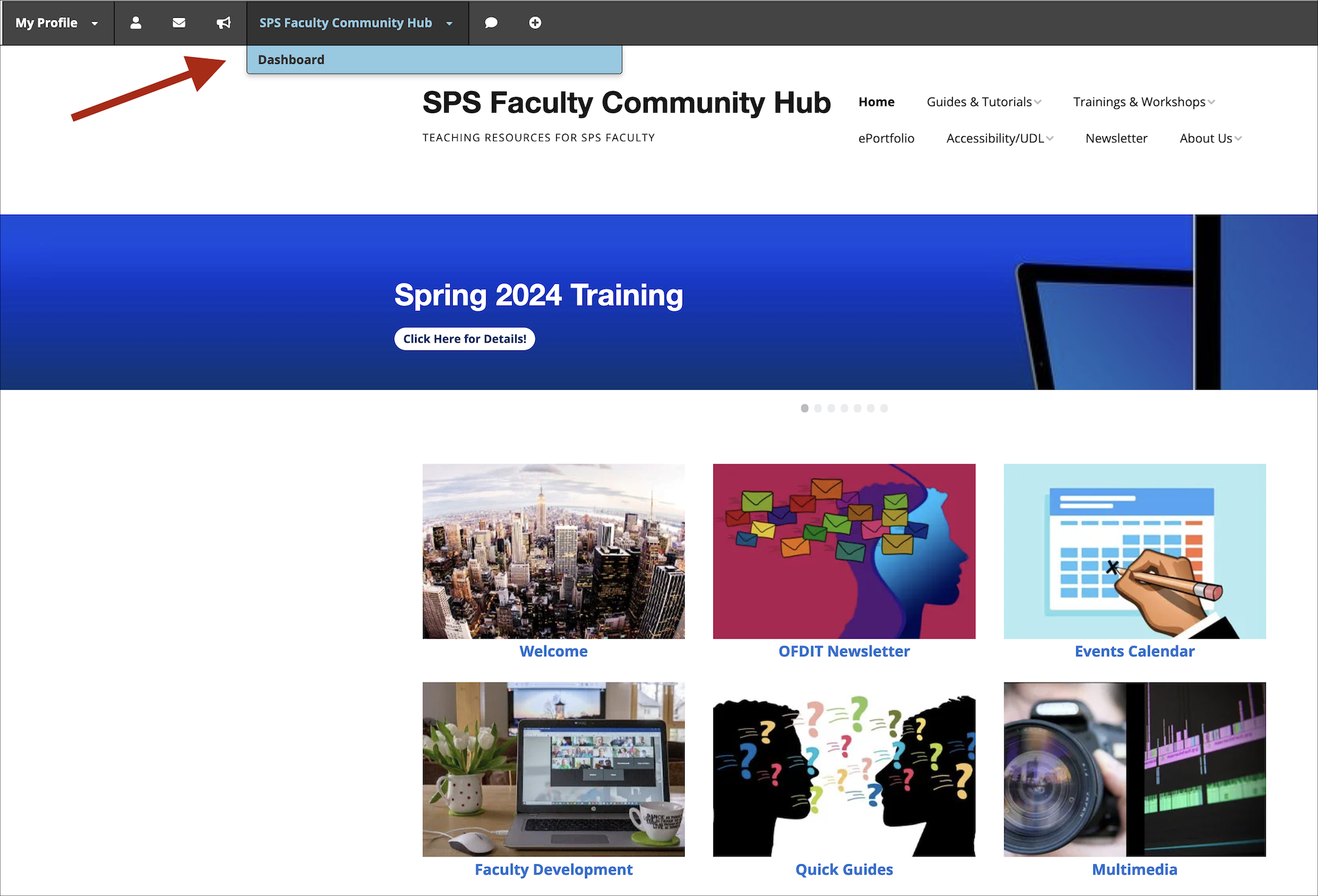 Use the Dashboard – SPS OpenLab Help Documentation
