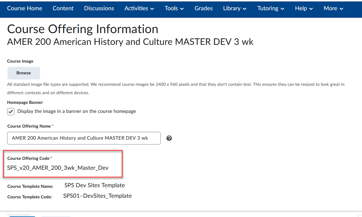 Identify the Course Offering Code – Teaching Guides