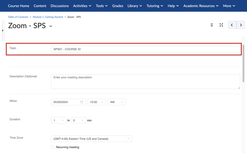 Scheduling Zoom Meetings for Your Course – Teaching Guides