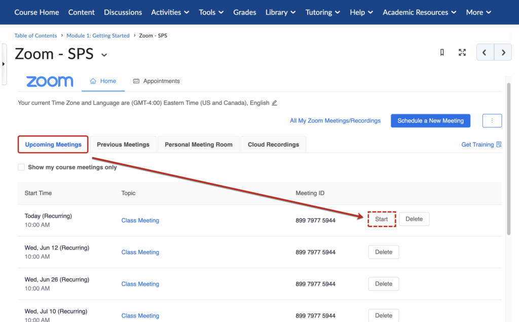 Scheduling Zoom Meetings for Your Course – Teaching Guides