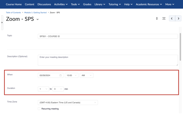 Scheduling Zoom Meetings for Your Course – Teaching Guides