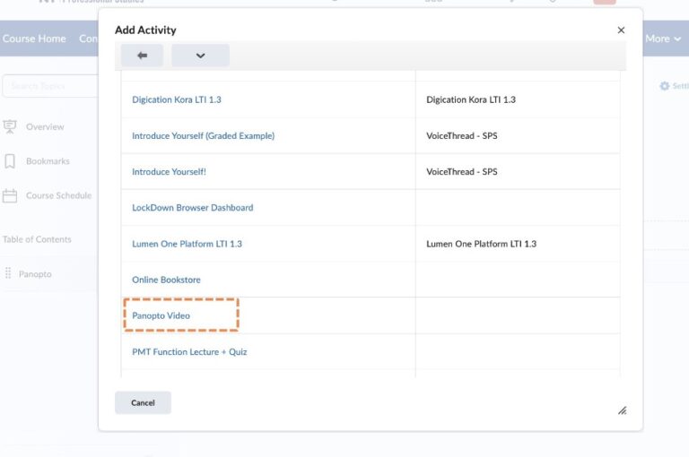 Creating a Panopto Portal in Brightspace – Teaching Guides