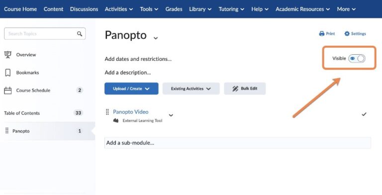 Creating a Panopto Portal in Brightspace – Teaching Guides