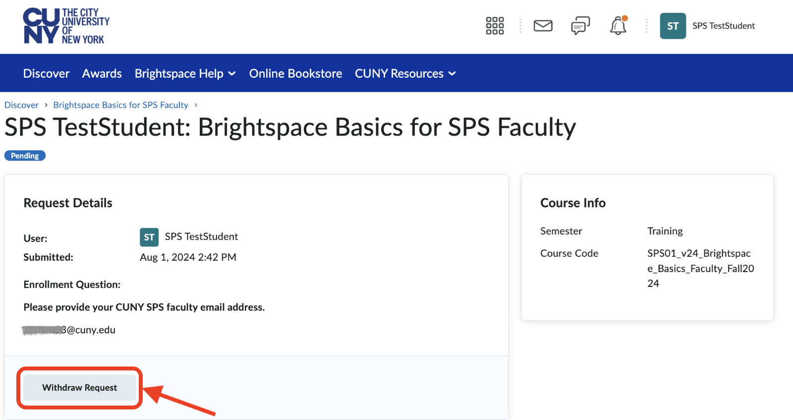 How to enroll in Brightspace Basics for CUNY SPS Faculty – Teaching Guides