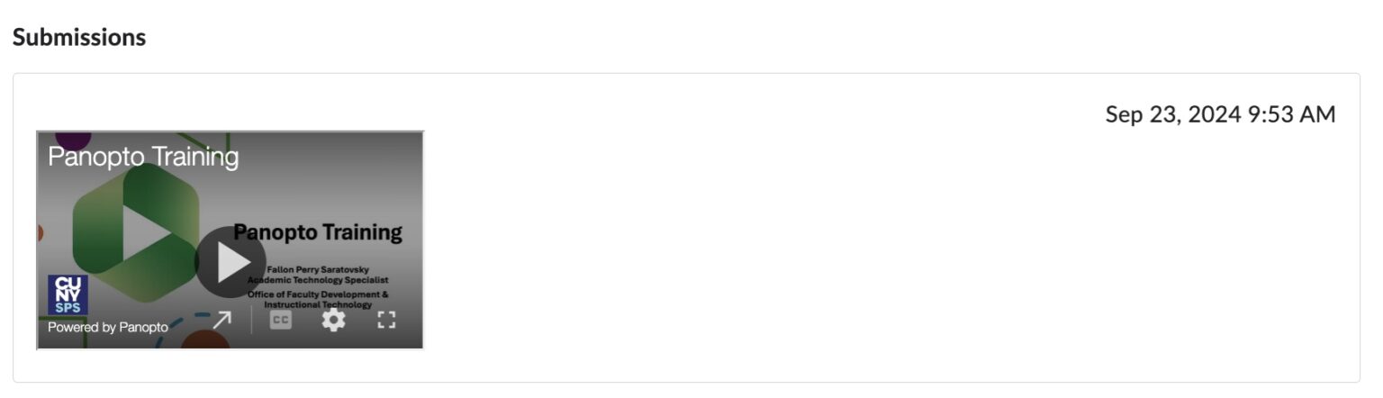 How to Submit a Panopto Video Assignment in Brightspace – Teaching Guides