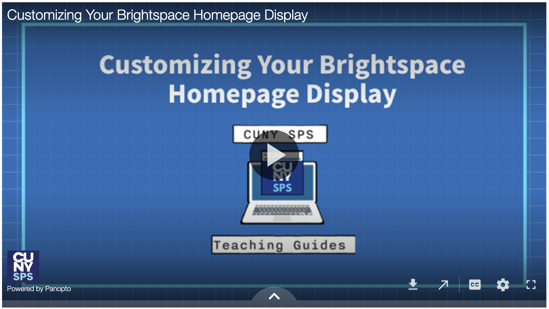 Customizing Your Brightspace Homepage Display – Teaching Guides