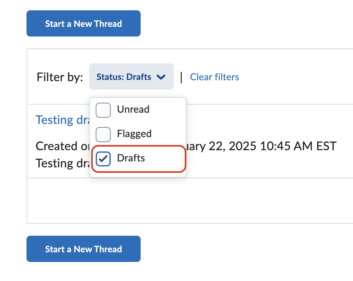 Using the Drafts Feature in Discussion Boards – Teaching Guides