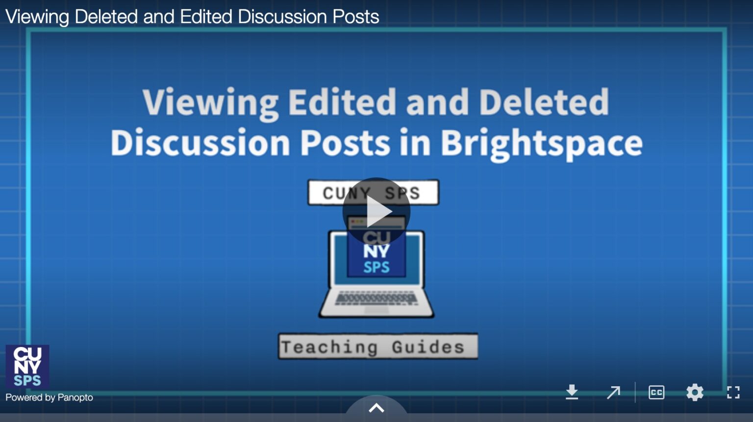 Viewing Deleted and Edited Discussion Posts – Teaching Guides